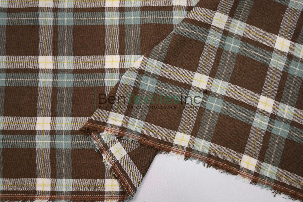 Plaid Flannel Fabric | Brushed Cotton Face | 80% Polyester 20% Cotton ...
