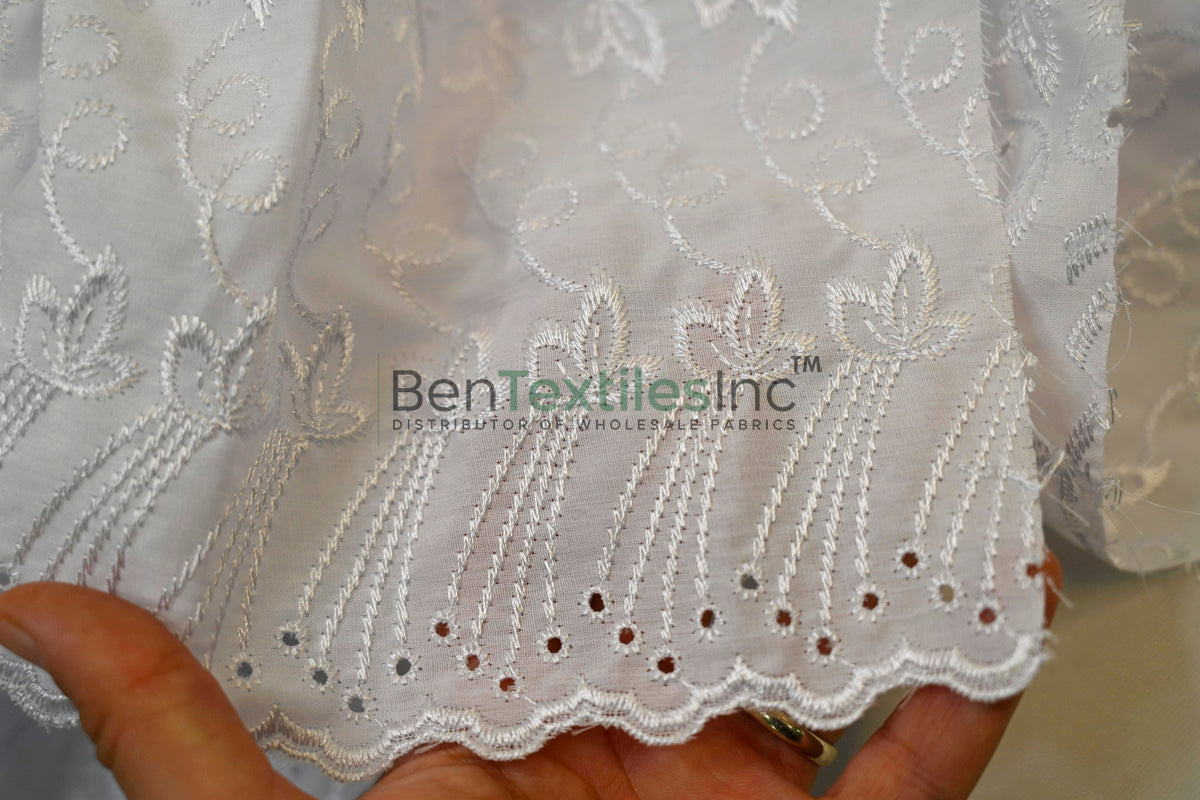 Cotton Eyelet Embroidery Design ONE | Double Scallop Finish ...