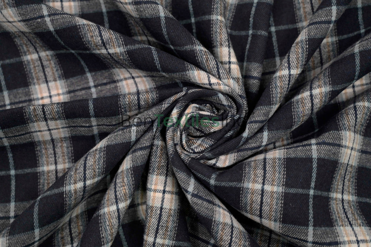 Plaid Flannel Fabric | Brushed Cotton Face | 80% Polyester 20% Cotton ...