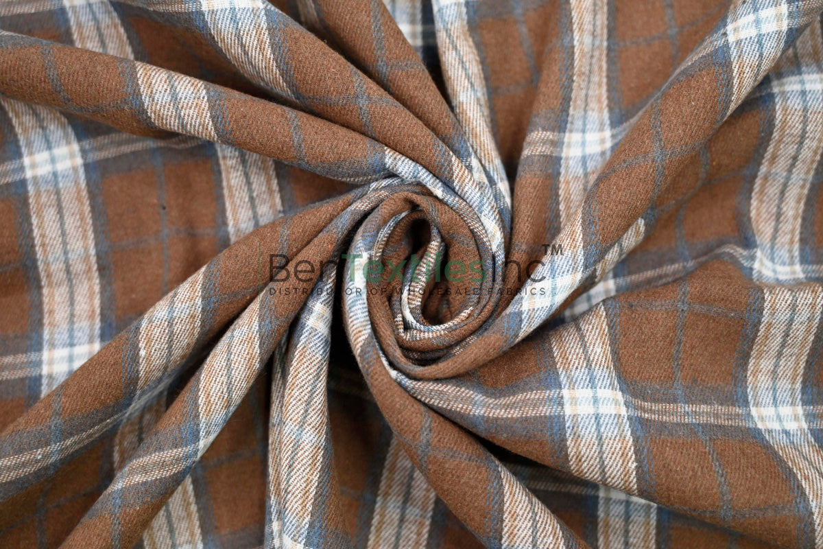 Plaid Flannel Fabric | Brushed Cotton Face | 80% Polyester 20% Cotton ...