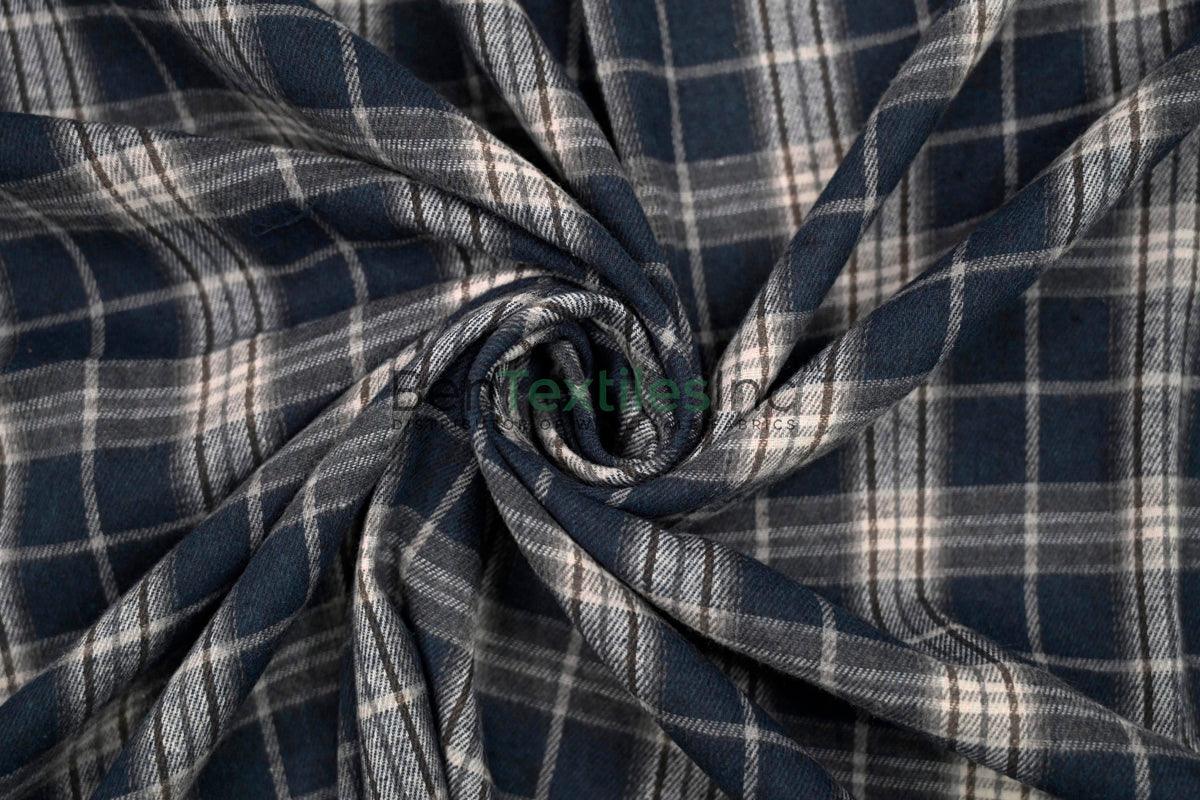 Plaid Flannel Fabric | Brushed Cotton Face | 80% Polyester 20% Cotton ...