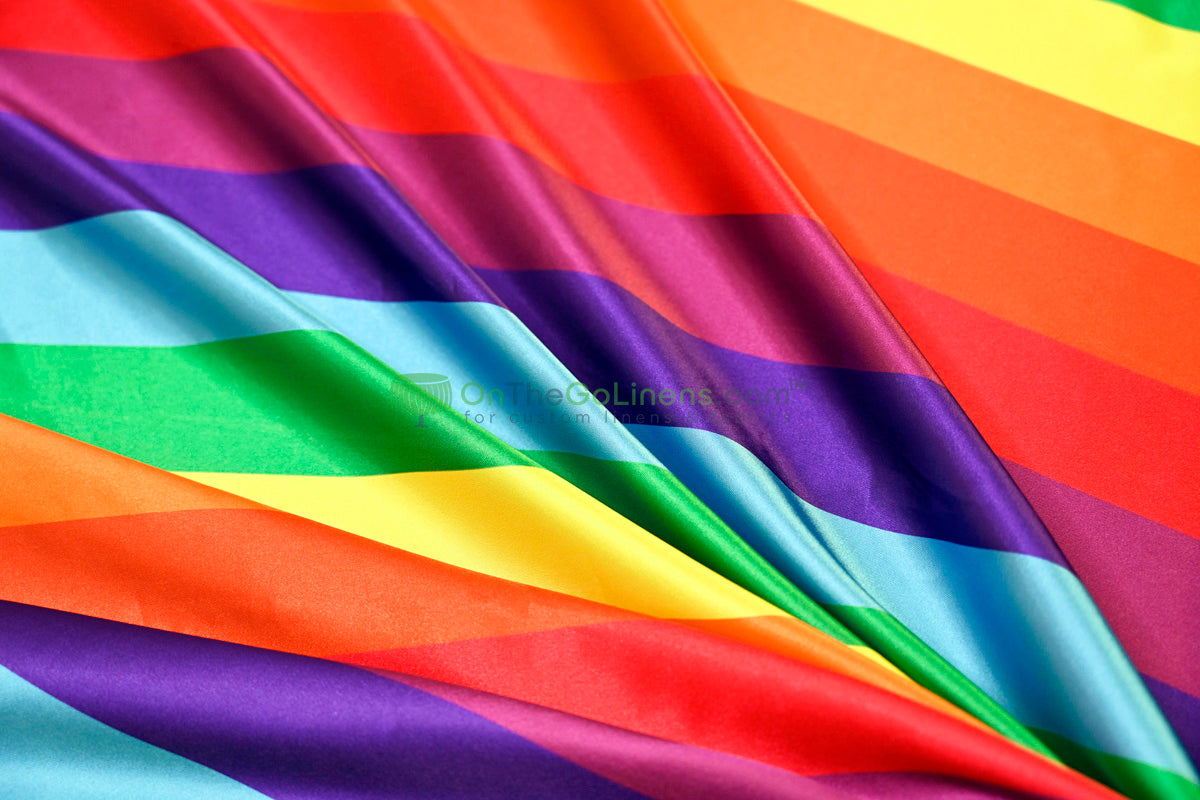 Rainbow Stripe Satin Fabric | Soft Satin Stripe Charmeuse Fabric | 60 ...