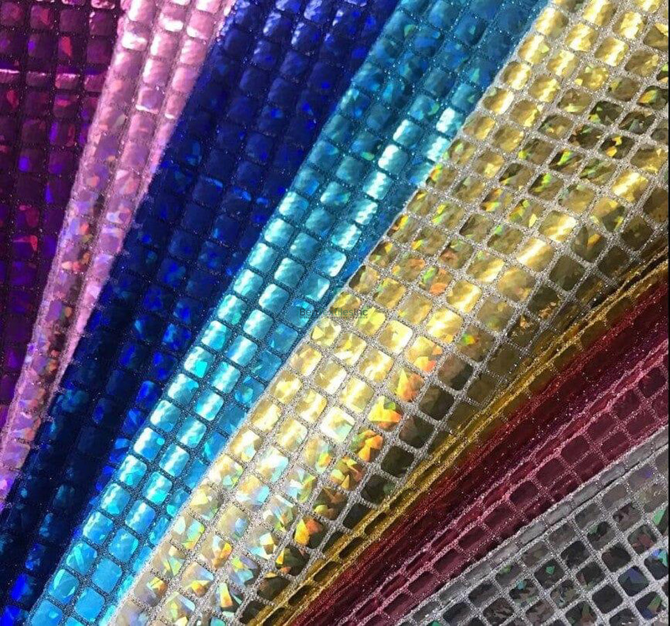 Hologram Square Sequins Fabric | Holographic Quad Sequins | 40 Inch Wi ...