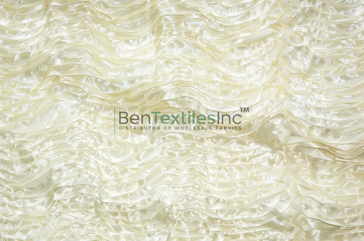 Australian Layered Puff Satin | 3D Layered Wave Satin Fabric | 54" Wid ...